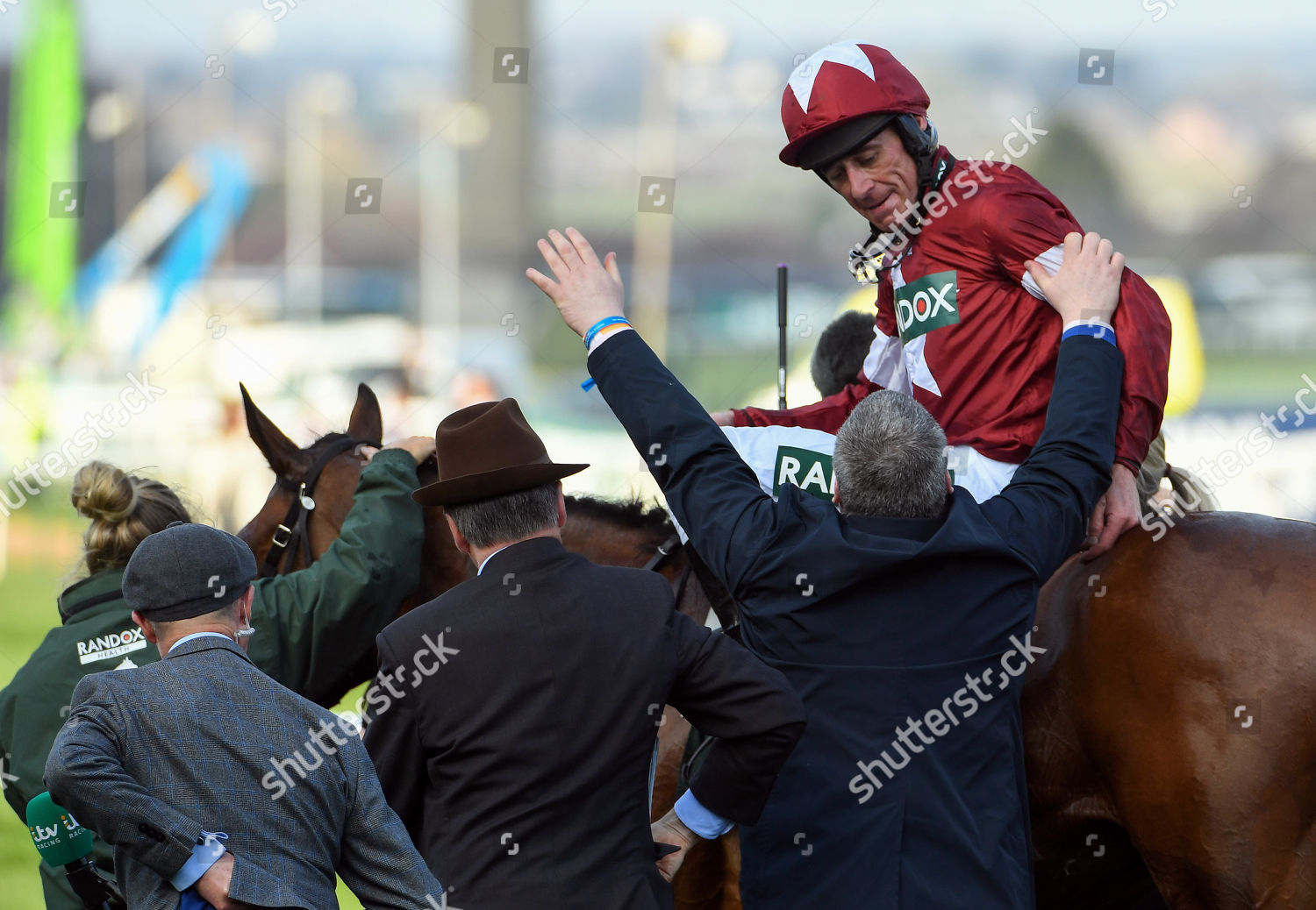 Trainer Gordon Elliott Embraces Davy Russell Editorial Stock Photo ...