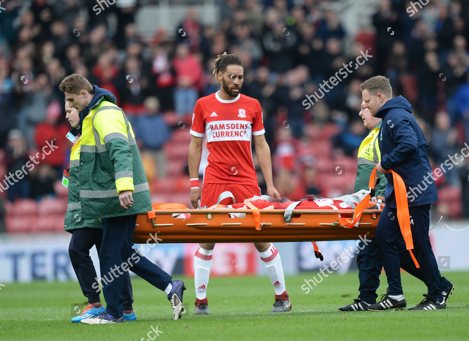 Patrick Bamford Middlesbrough Stretchered Off After Editorial Stock ...