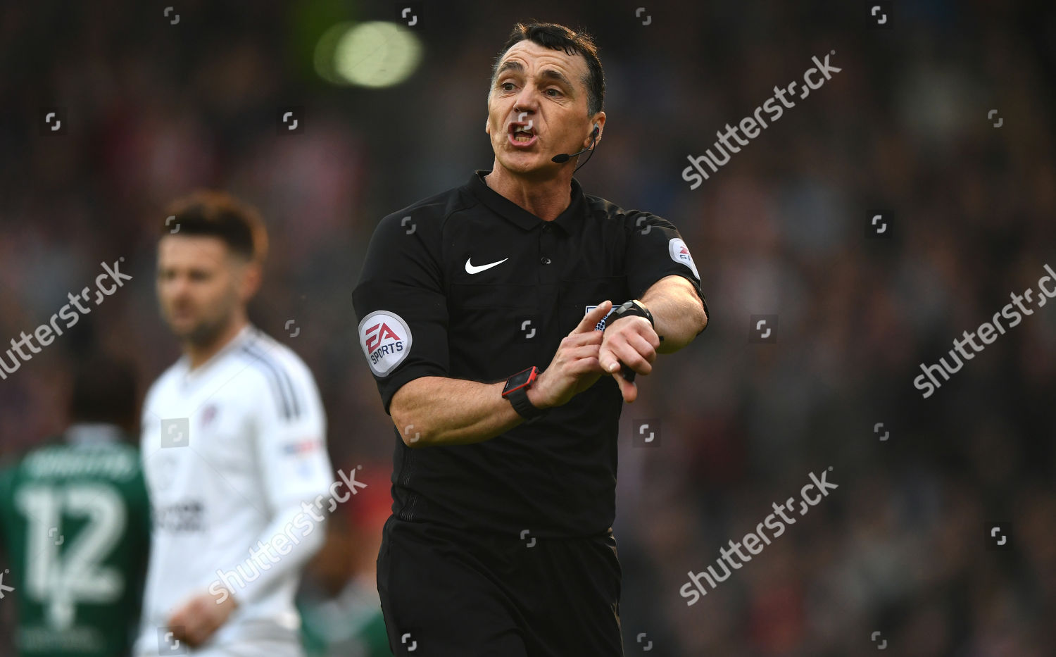 Referee Neil Swarbrick Points His Watch Editorial Stock Photo - Stock ...