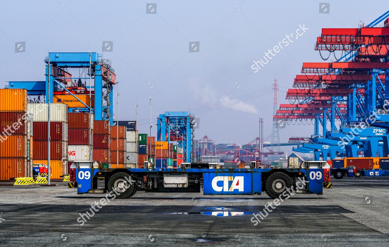 View Containers Container Terminal Altenwerder Cta Editorial Stock ...
