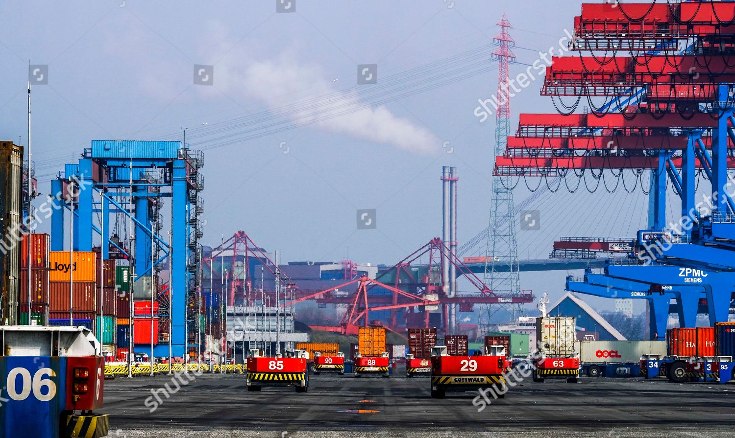 View Containers Container Terminal Altenwerder Cta Editorial Stock ...