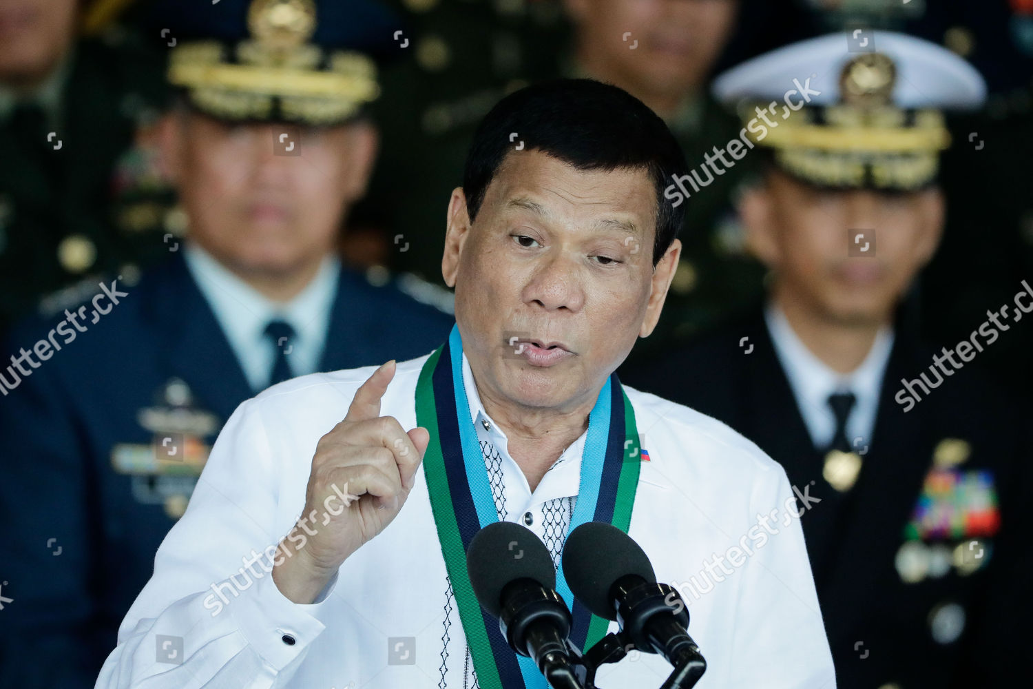 Philippines President Rodrigo Duterte Speaks Armed Editorial Stock ...