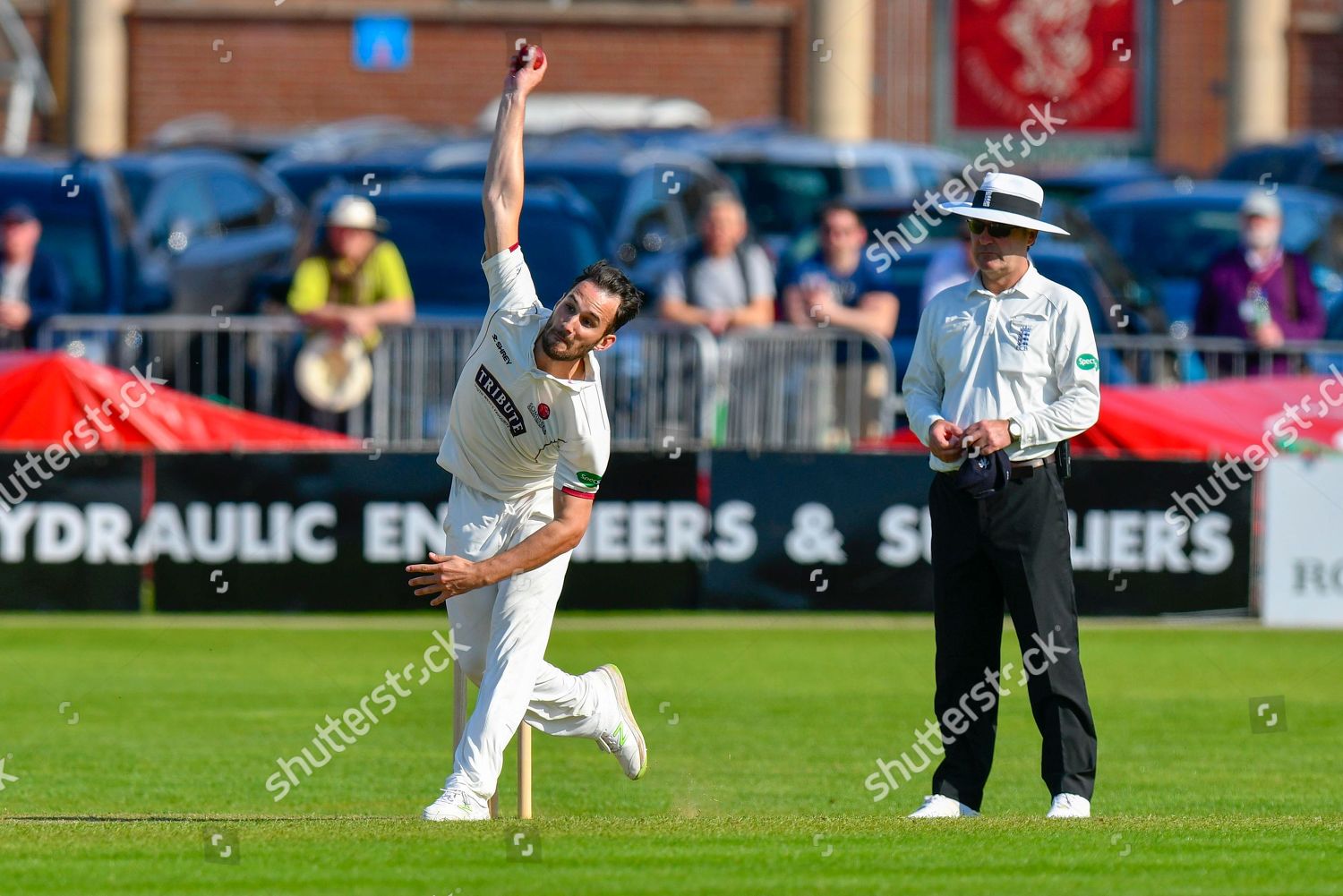 Lewis Gregory Somerset Bowling During Specsavers Editorial Stock Photo ...