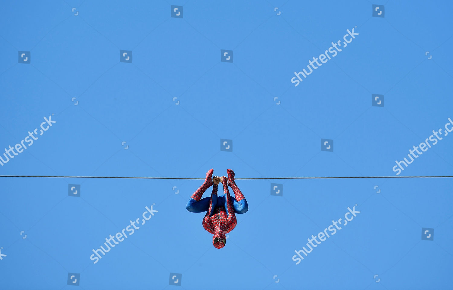 Acrobat Performs On Stretched Wire Rope Editorial Stock Photo - Stock ...