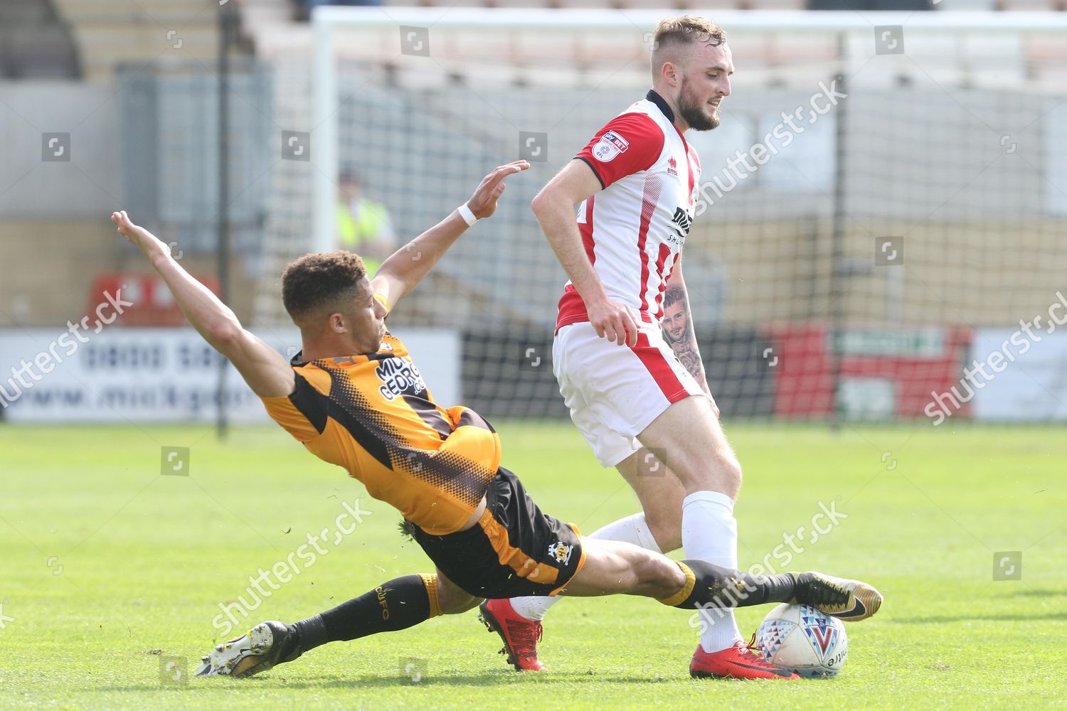 Jake Carroll Tackles Carl Winchester During Editorial Stock Photo ...