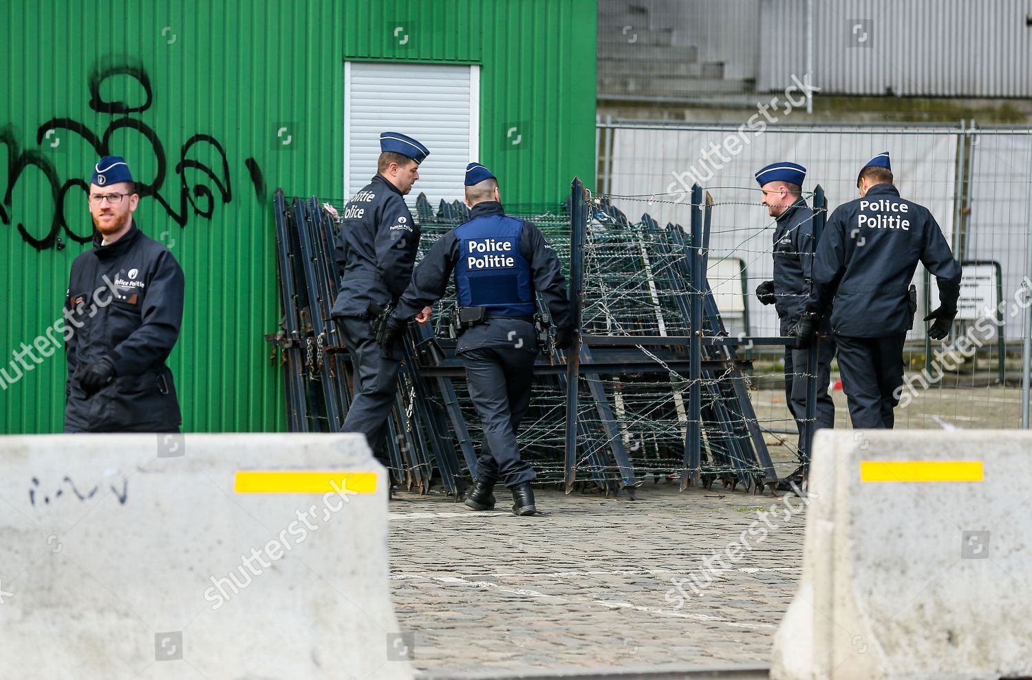 Police Officers Arrange Security Barriers After Editorial Stock Photo ...
