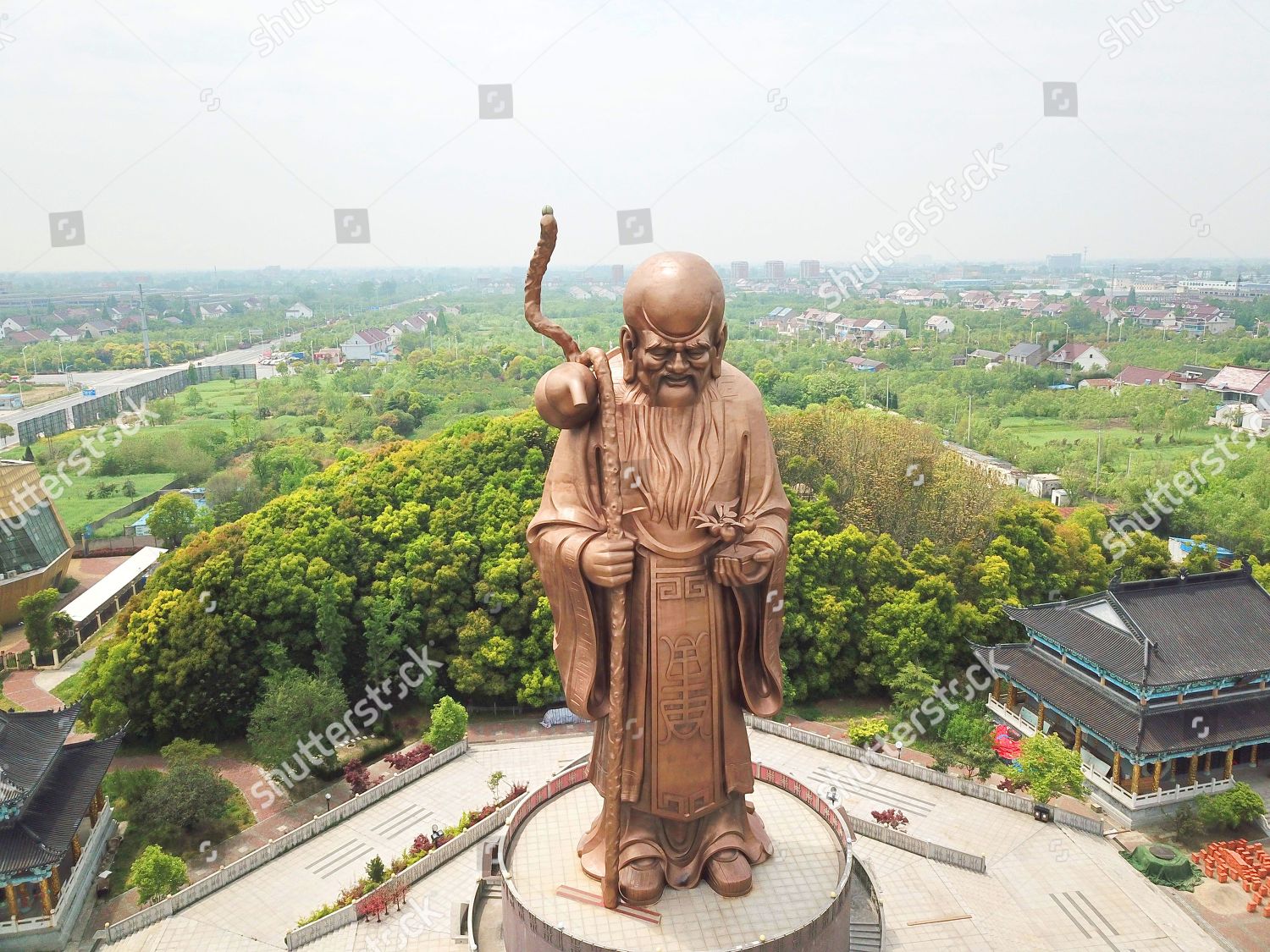 49metertall Bronze Statue God Longevity Rugao Editorial Stock Photo ...