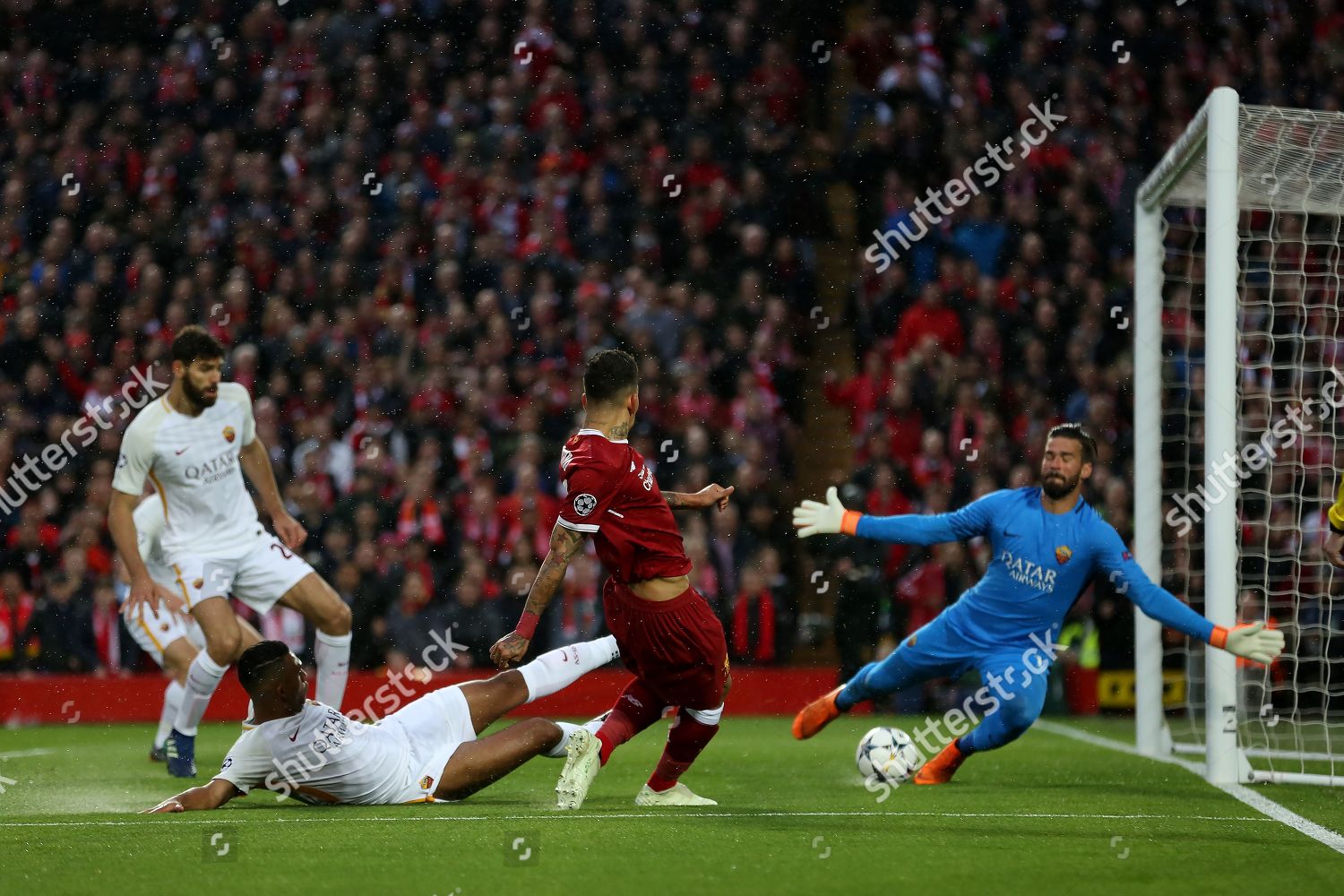 Alisson Becker Roma Saves Roberto Firmino Editorial Stock Photo - Stock ...