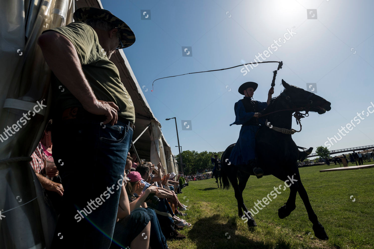 Herdsman Wearing Traditional Attire Cracks Whip Editorial Stock Photo ...