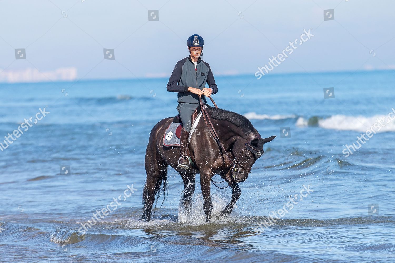 Italian Showjumper Alberto Zorzi Splashing Sea Editorial Stock Photo ...
