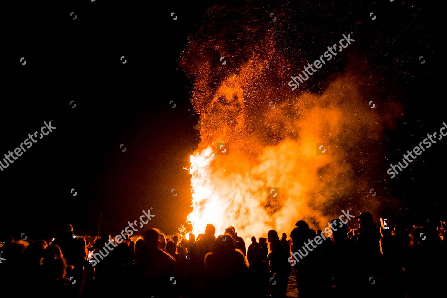 Bulgarians Attend Play Around Ritual Bonfire Editorial Stock Photo ...