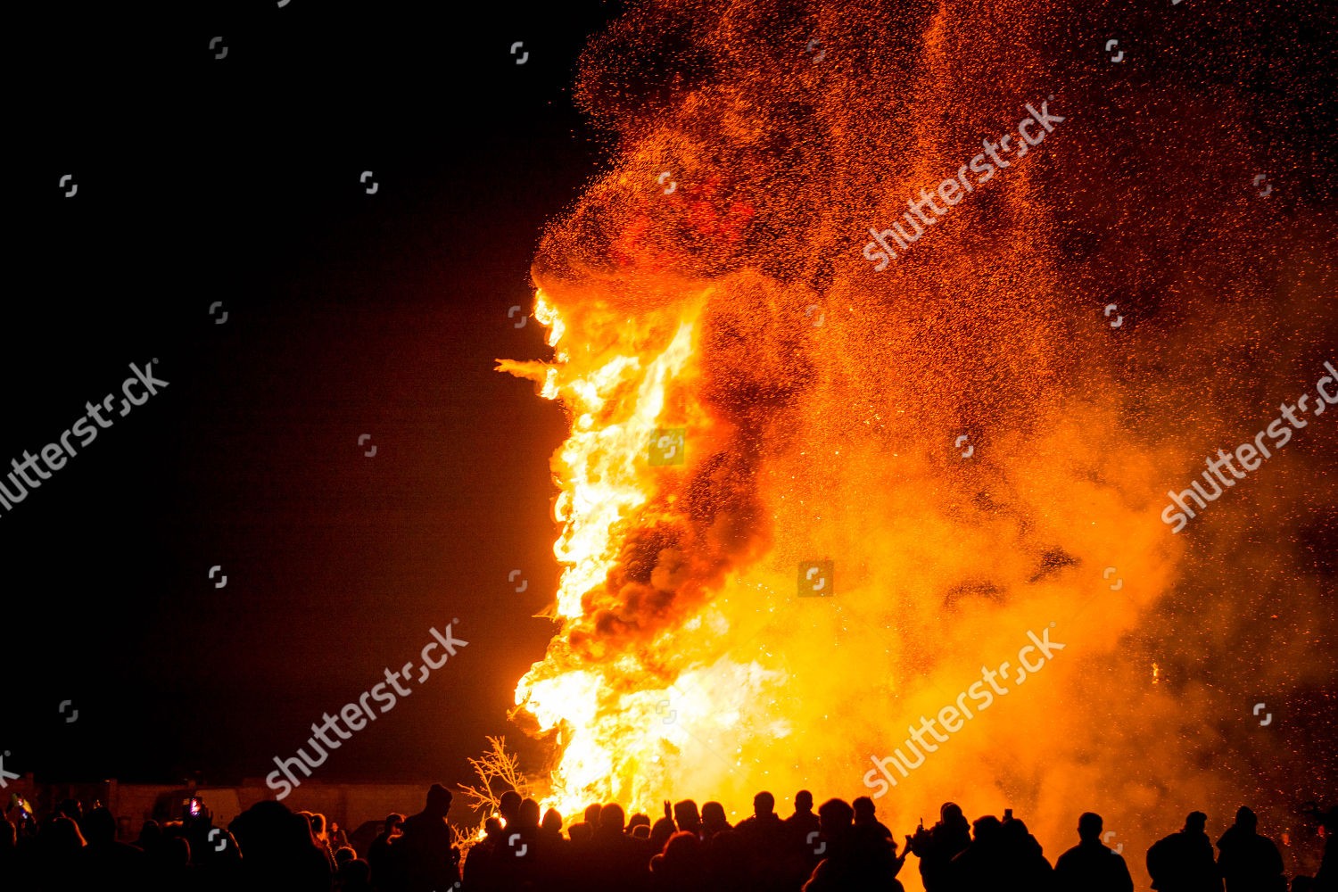 Bulgarians Attend Play Around Ritual Bonfire Editorial Stock Photo ...