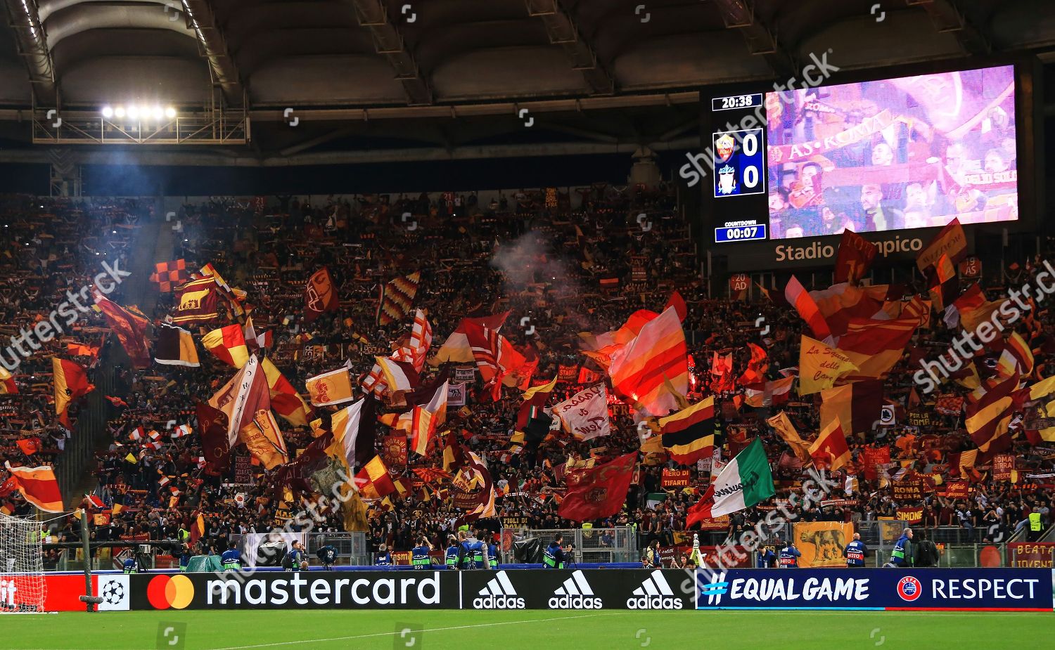 Roma Wave Flags Set Off Flares Editorial Stock Photo - Stock Image ...