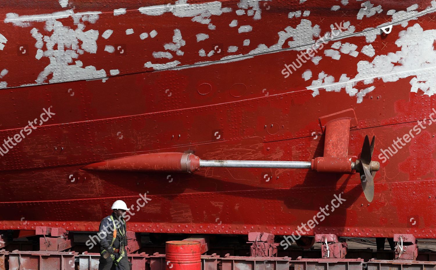 South African Dockyard Worker Walks Front Editorial Stock Photo - Stock ...