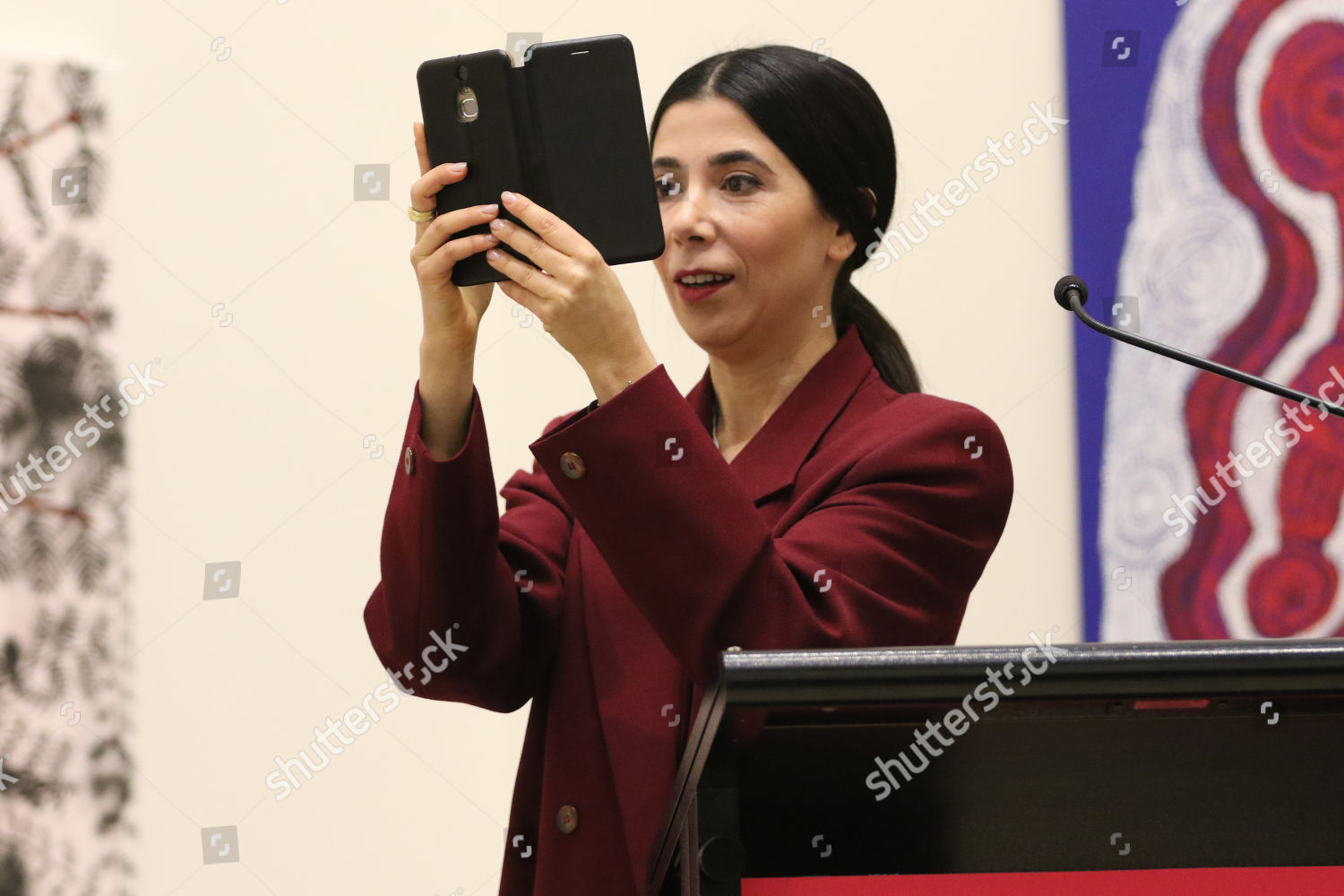 Artist Yvette Coppersmith Gives Speech Takes Editorial Stock Photo ...