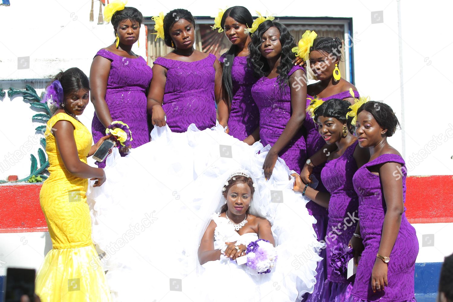 Brides Maids Pose Photo Shoot Bride Editorial Stock Photo - Stock Image ...