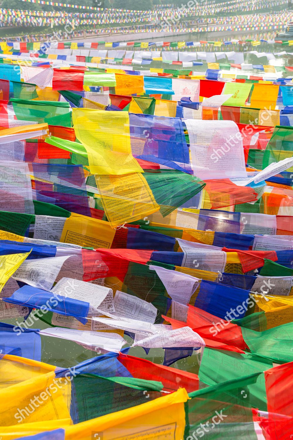 Many Colorful Prayer Flags Bodhgaya Bihar Editorial Stock Photo - Stock ...