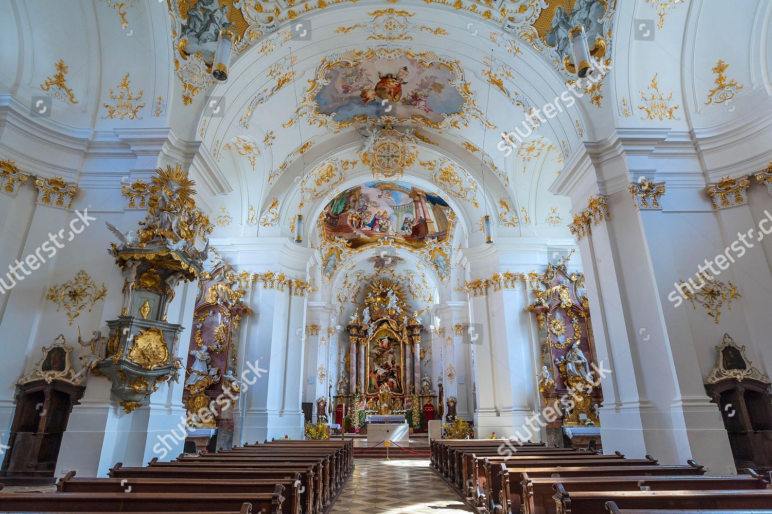 Main Altar Ceiling Frescoes Schaeftlarn Monastery Editorial Stock Photo ...