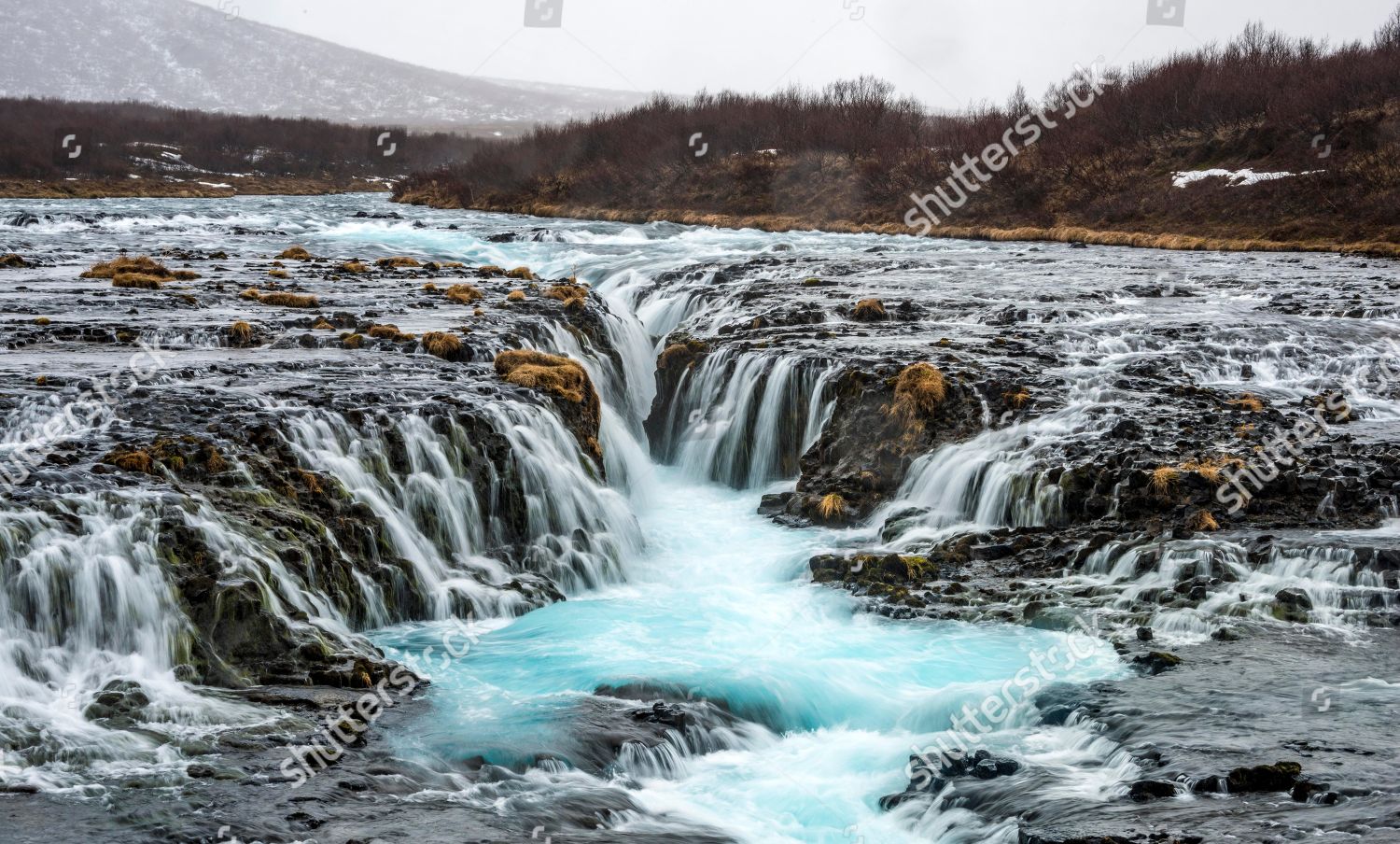 Waterfall Bruarfoss Winter Selfoss Southern Region Editorial Stock ...
