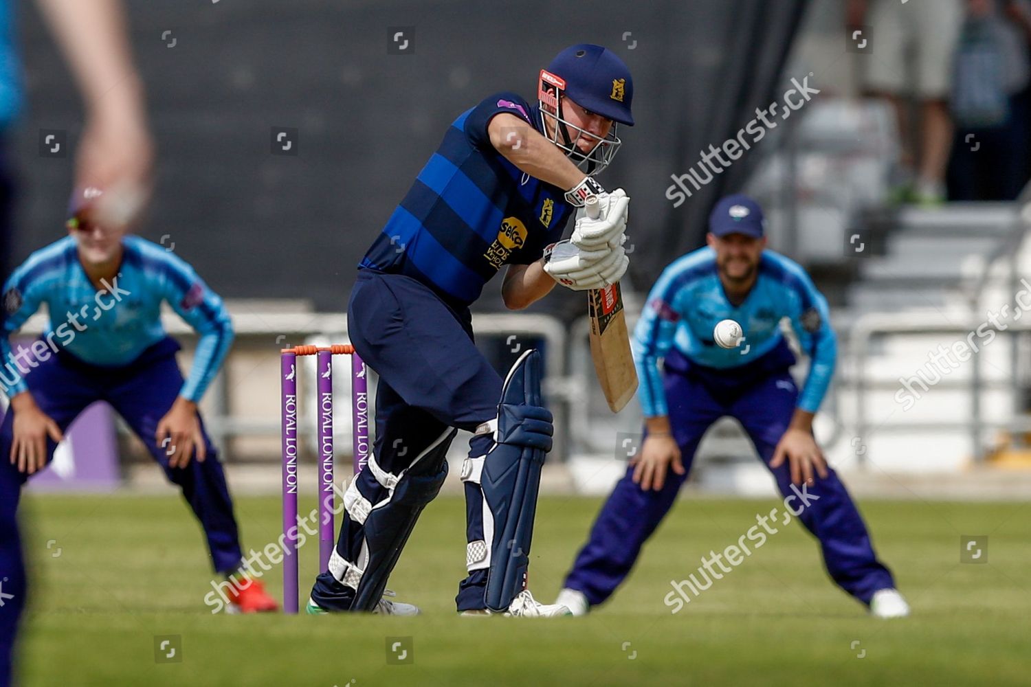 Warwickshire Ed Pollock Plays Misses During Editorial Stock Photo ...