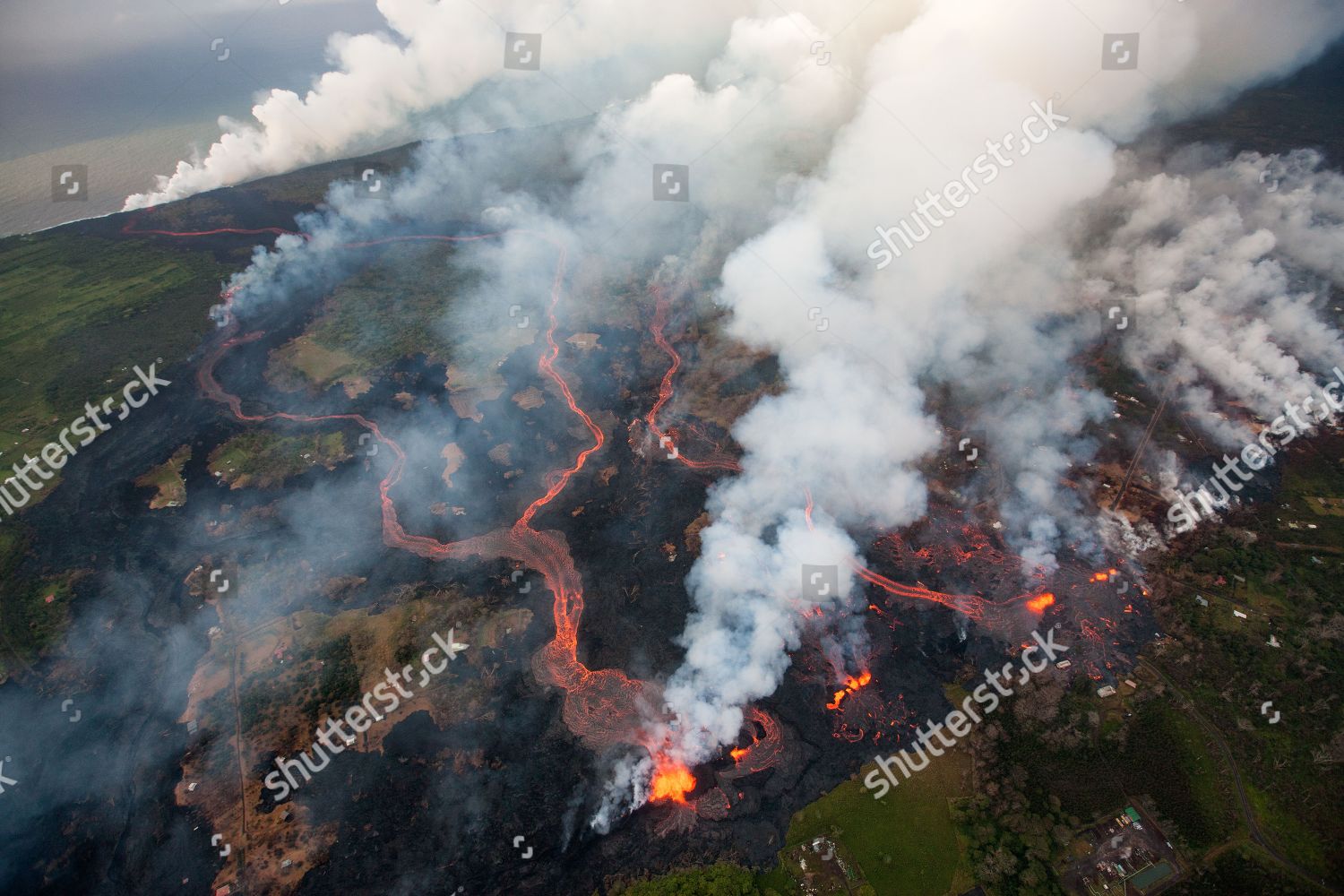 Aerial View Vigorous Fissure Eruptions Producing Editorial Stock Photo ...