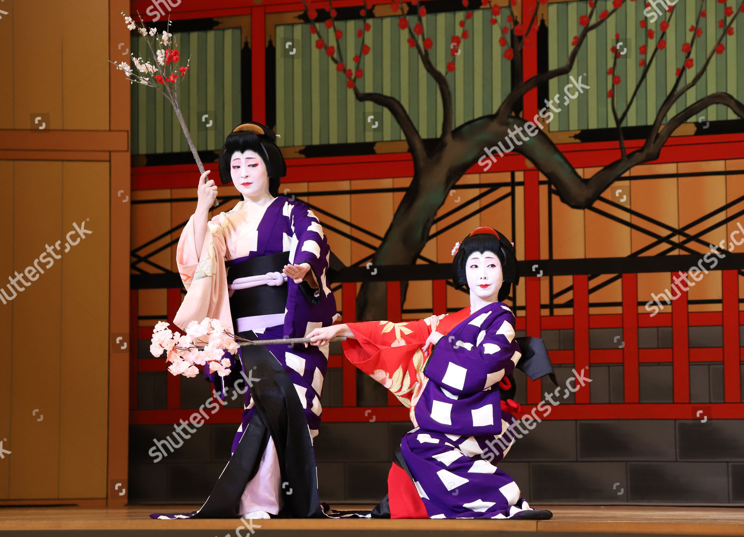 Japans Geisha Perform Japanese Traditional Dances Editorial Stock Photo ...
