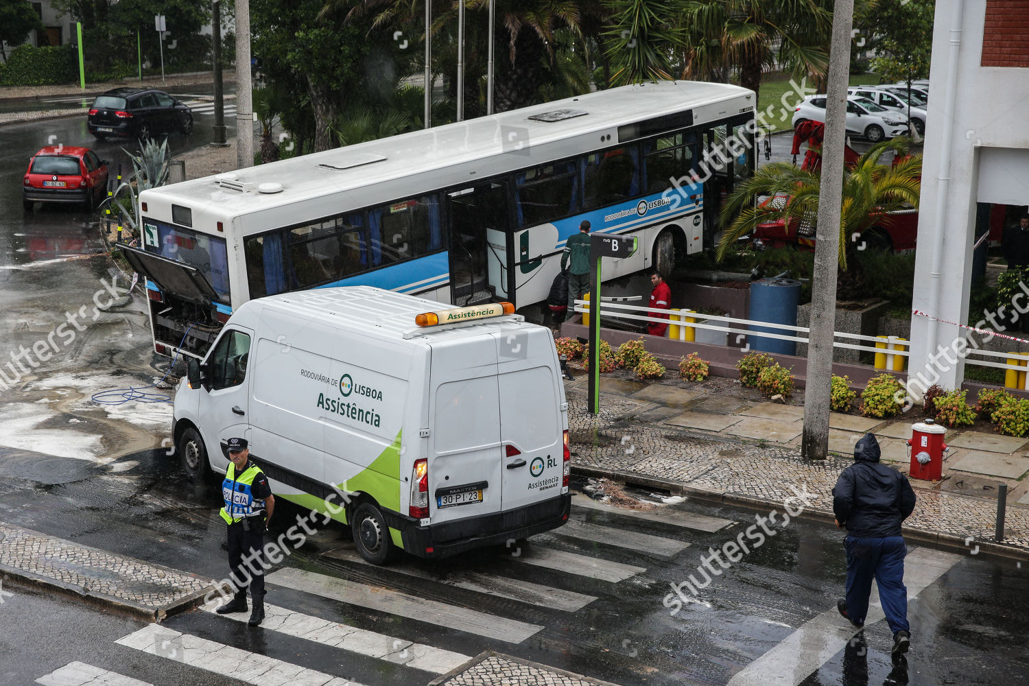 Police Officers Stand By Bus That Editorial Stock Photo - Stock Image ...