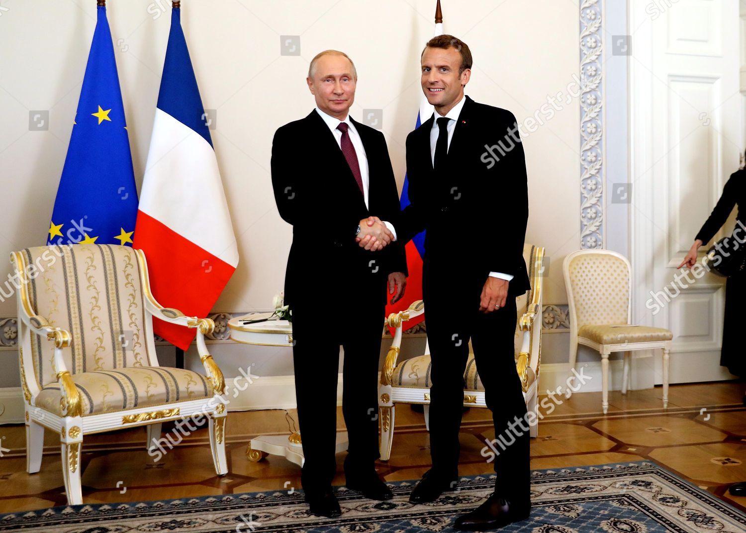 Emmanuel Macron Vladimir Putin Editorial Stock Photo - Stock Image ...