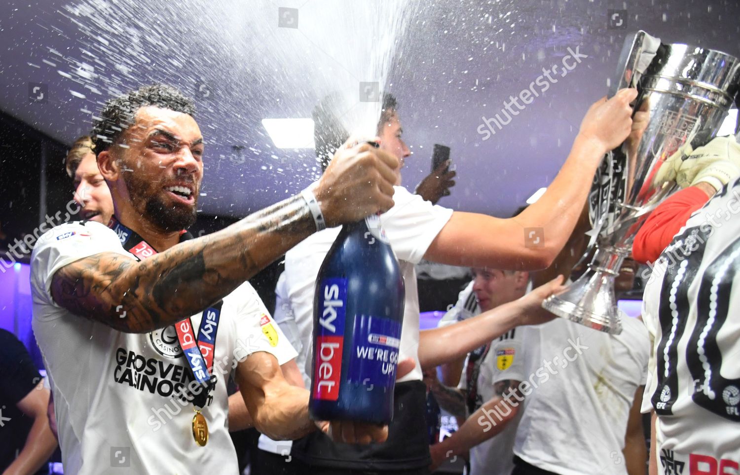 Fulham Celebrate Dressing Room Editorial Stock Photo - Stock Image ...