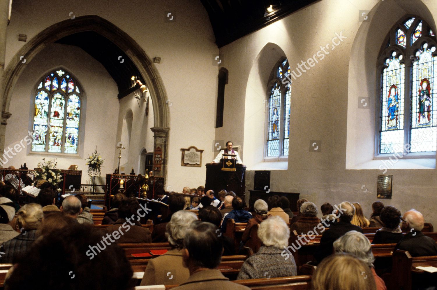 Interior Church People Pews During Sunday Editorial Stock Photo - Stock ...