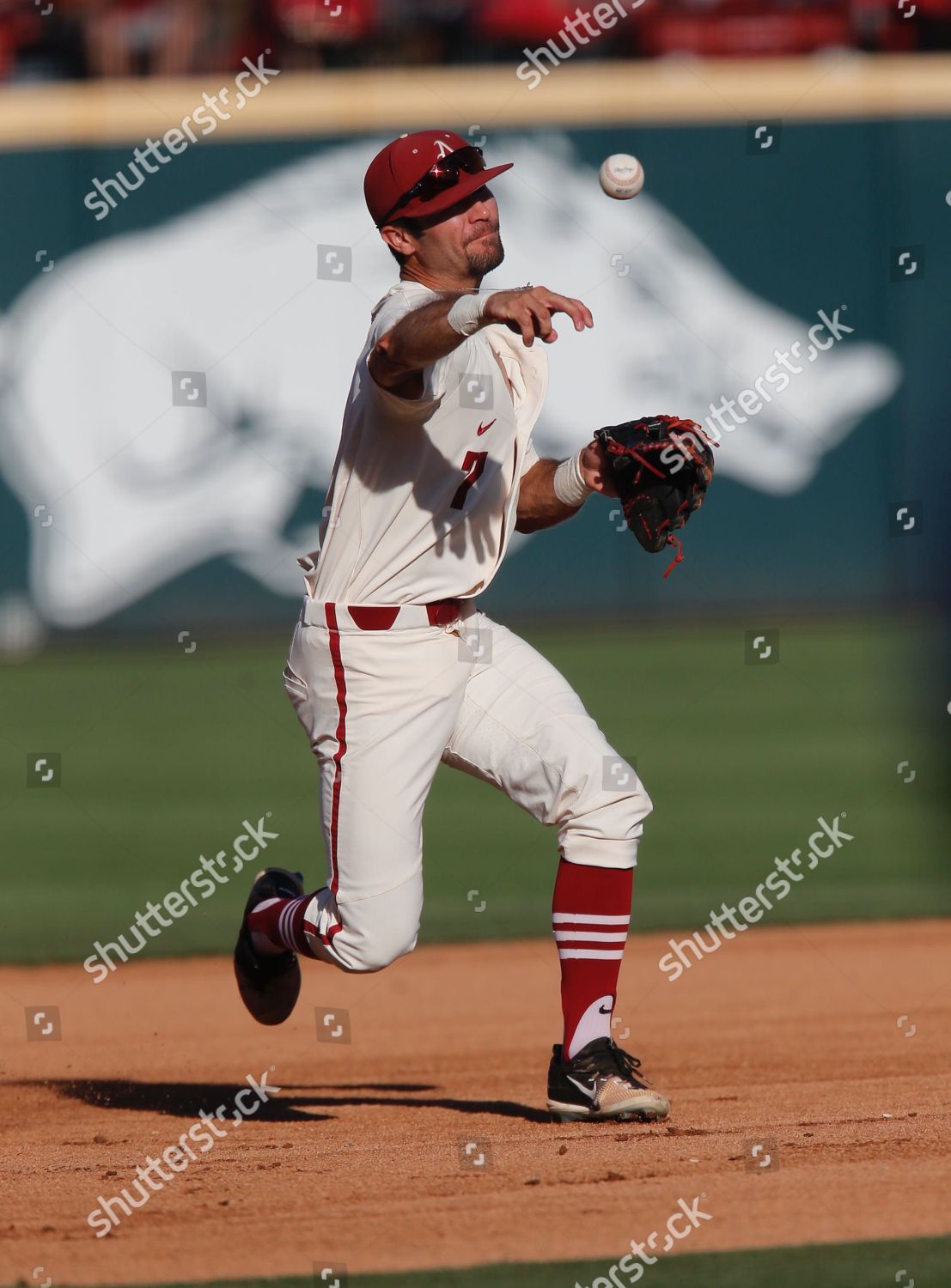Arkansas Infielder Jack Kenley 7 Makes Editorial Stock Photo - Stock ...