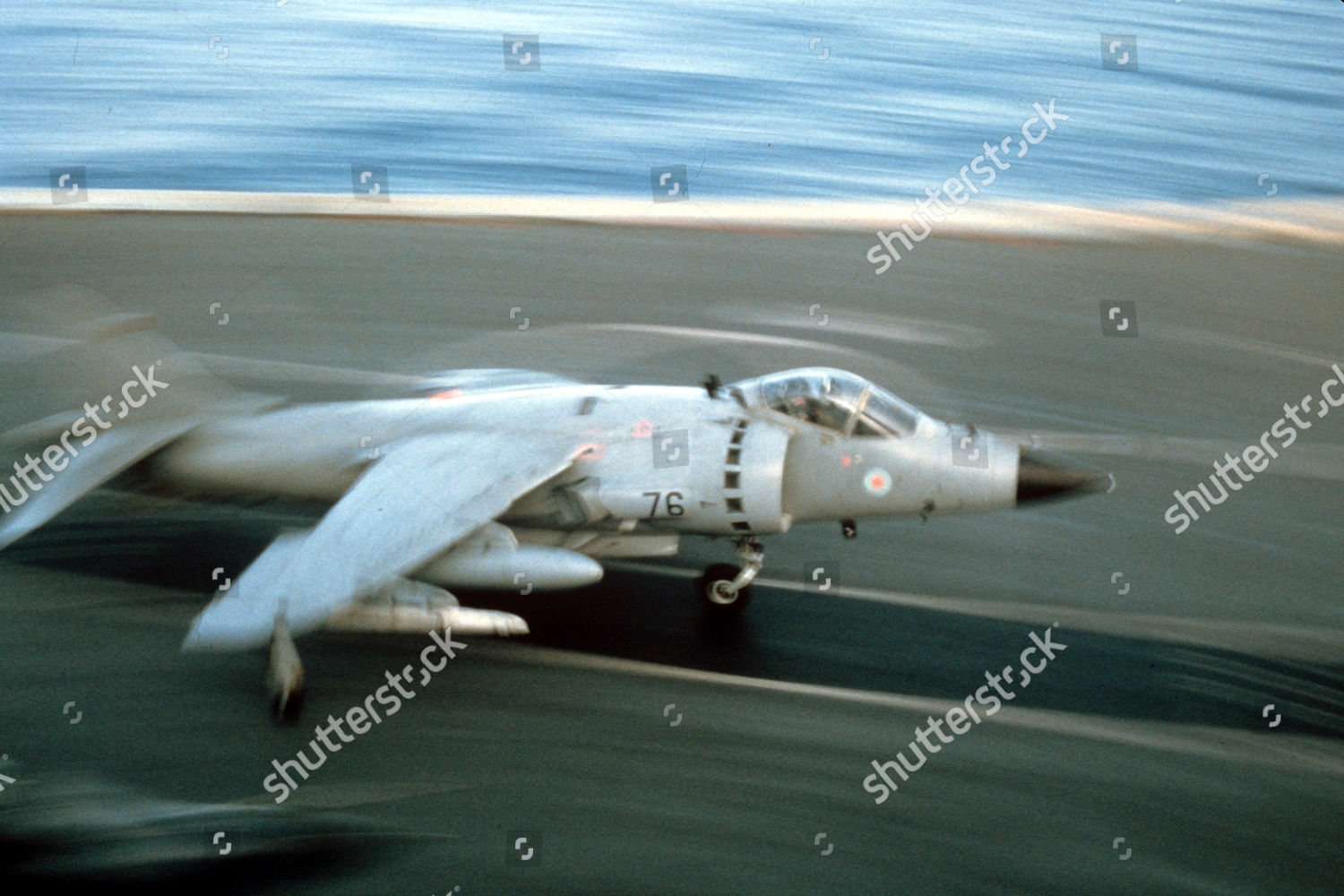 Harrier 809 Squadron Takes Off Hms Editorial Stock Photo - Stock Image ...