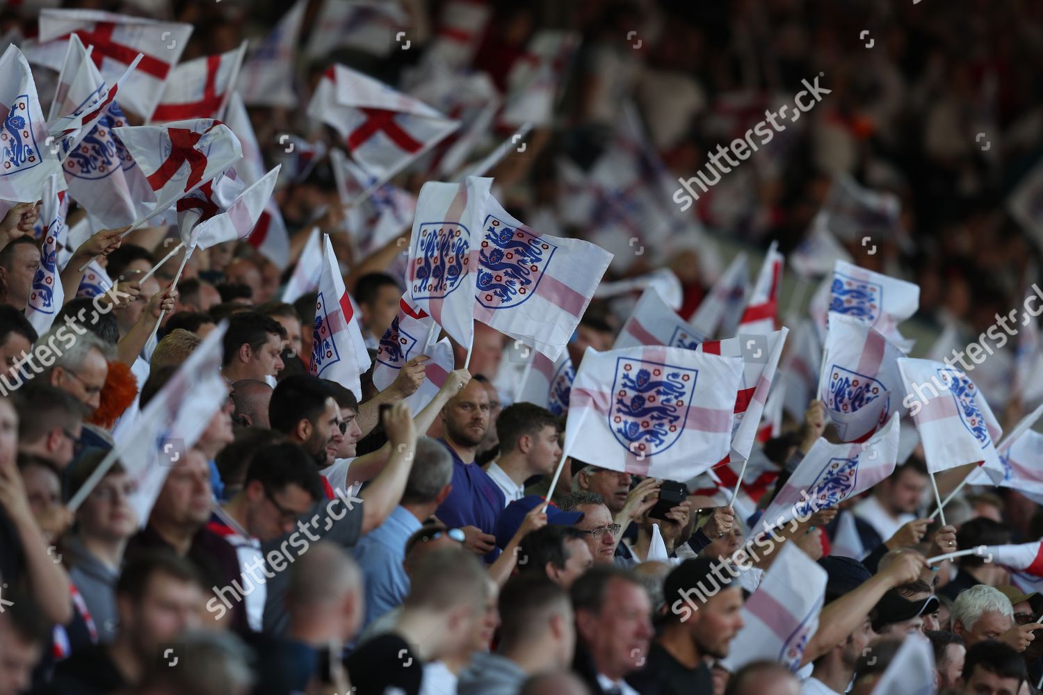 England Fans Wave Their Flags Editorial Stock Photo - Stock Image ...