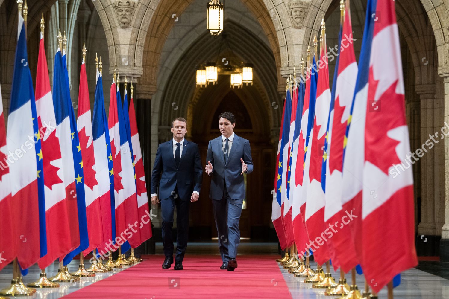 Emmanuel Macron Justin Trudeau Editorial Stock Photo - Stock Image ...