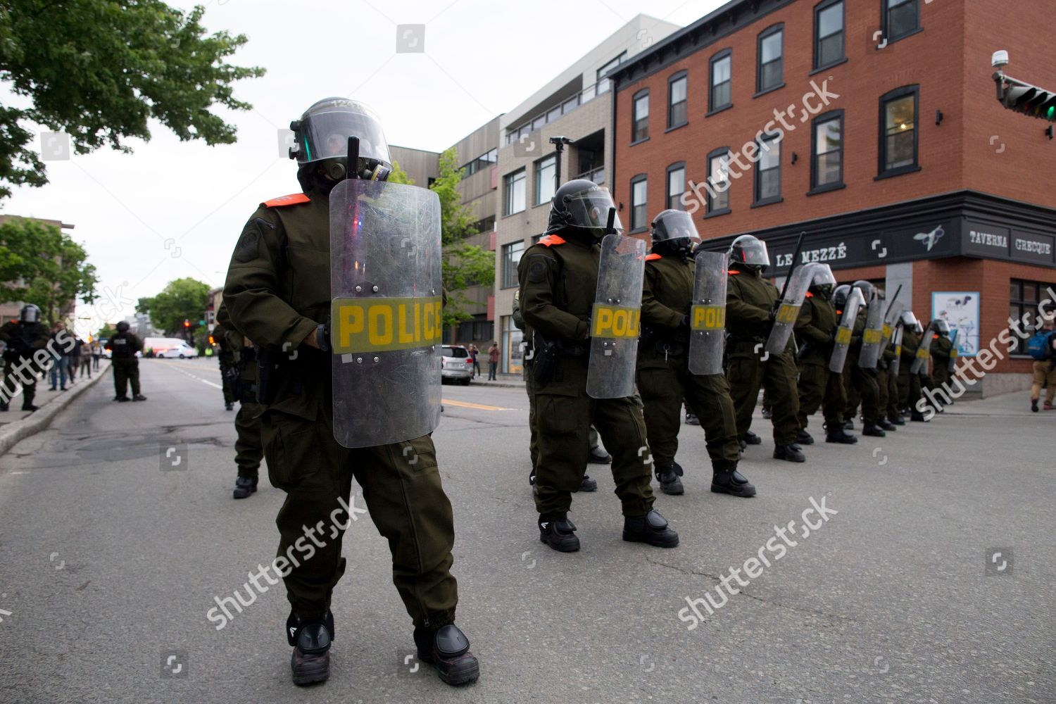 Police Riot Gear Block Off Street Editorial Stock Photo - Stock Image ...