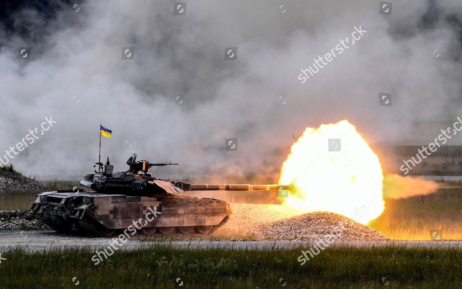 Ukrainian T84 Tank Fires Round While Editorial Stock Photo - Stock ...