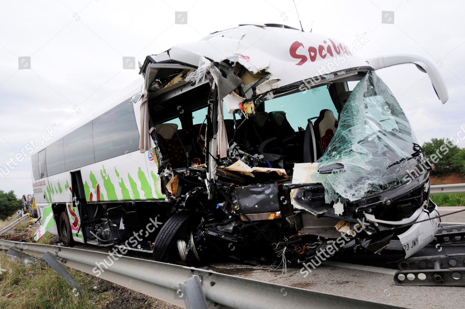 General View Heavily Damaged Bus After Editorial Stock Photo - Stock ...