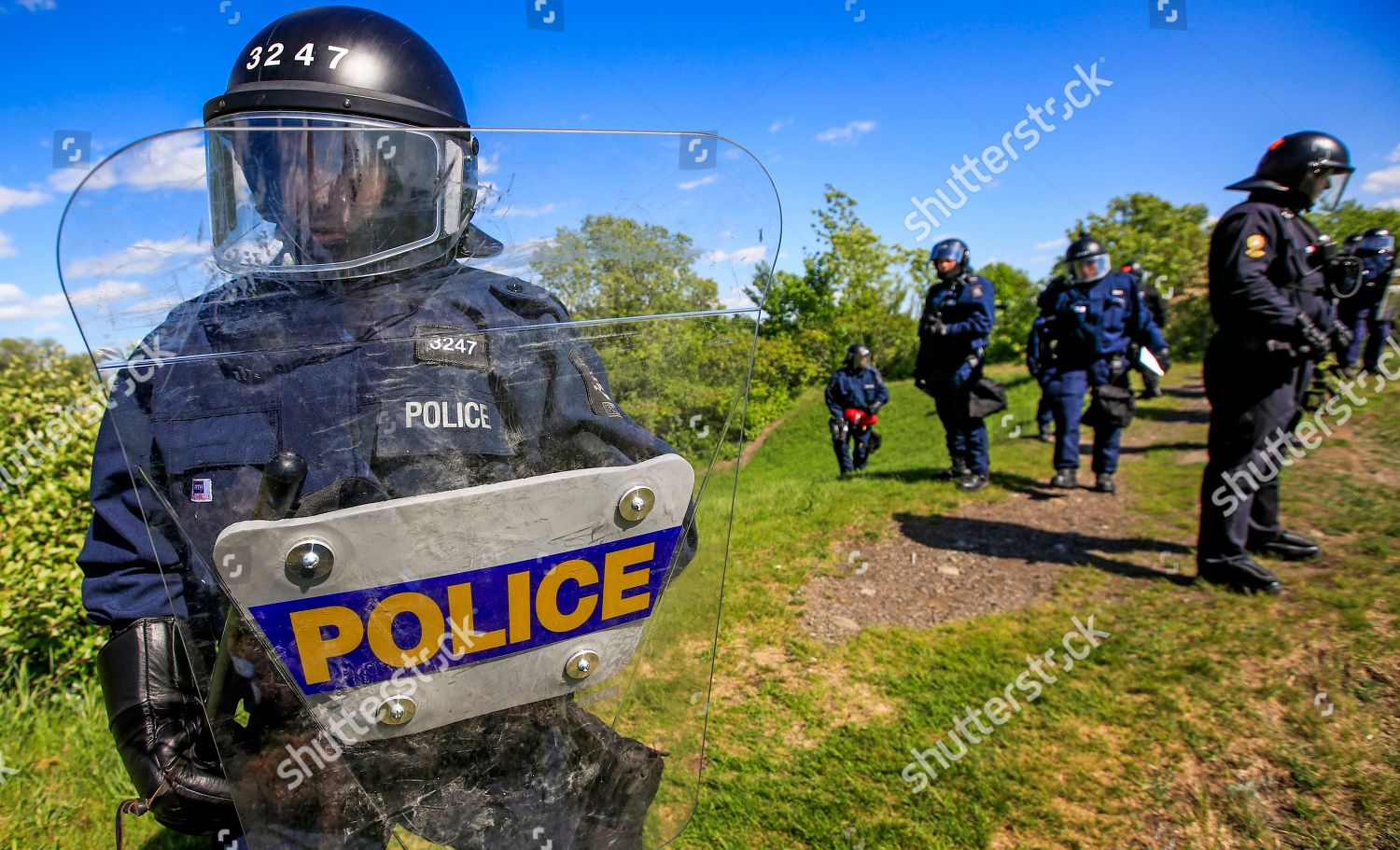 Police Take Positions Block Activists They Editorial Stock Photo ...