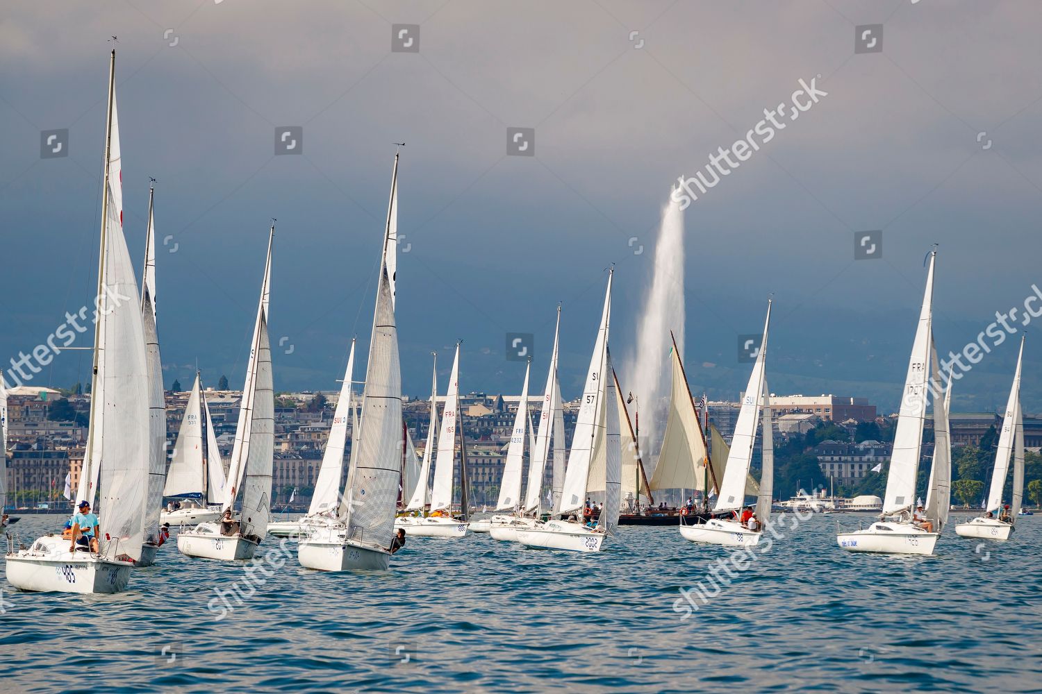 Sailboats Line On Starting Line Front Editorial Stock Photo - Stock ...
