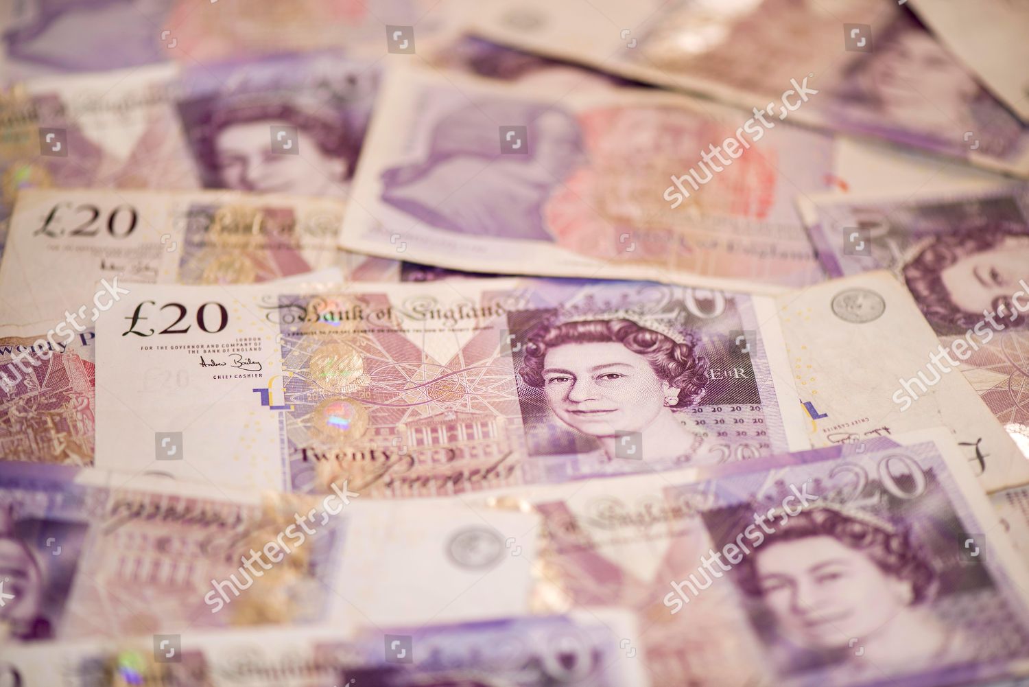 20 Pound Sterling Notes Background Image Editorial Stock Photo - Stock ...
