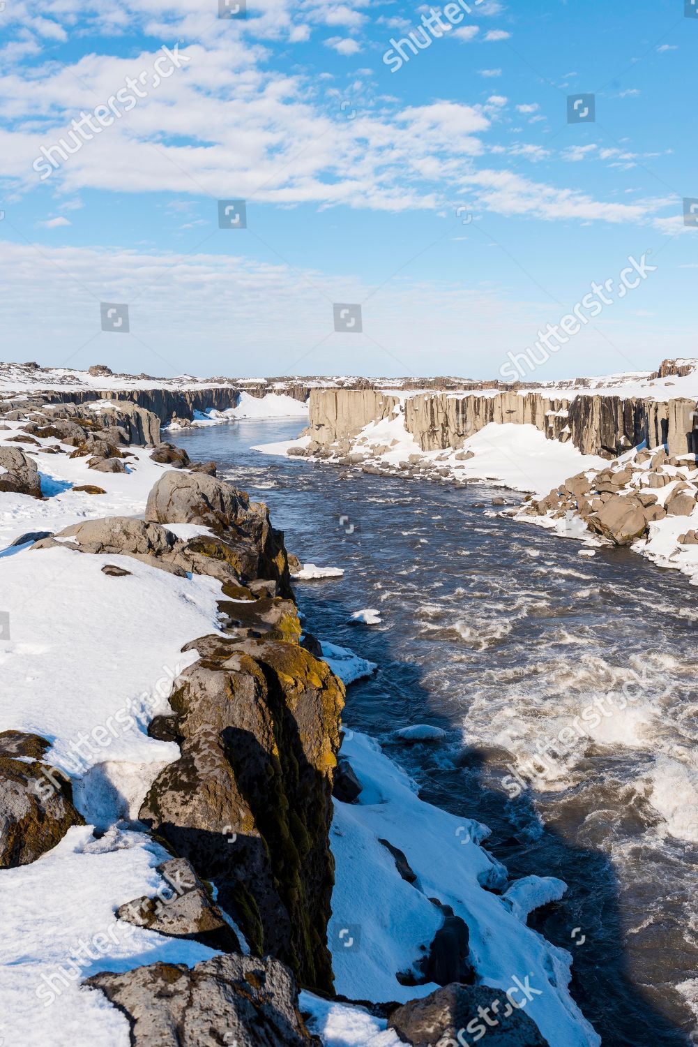 Joekulsa Fjoellum River Selfoss Winter Gorge Editorial Stock Photo ...
