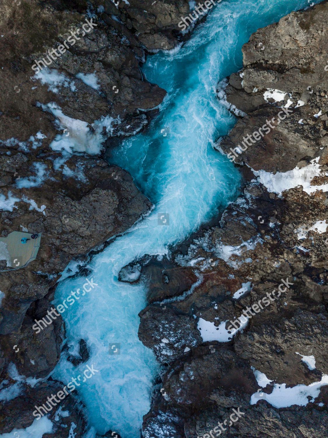 Aerial View Torrential River Hvita Above Editorial Stock Photo - Stock ...