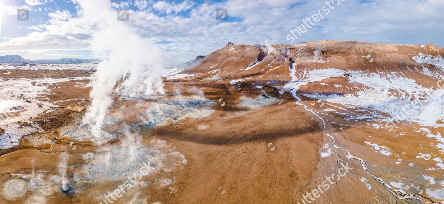 Aerial View Steaming River Fumaroles Geothermal Editorial Stock Photo ...