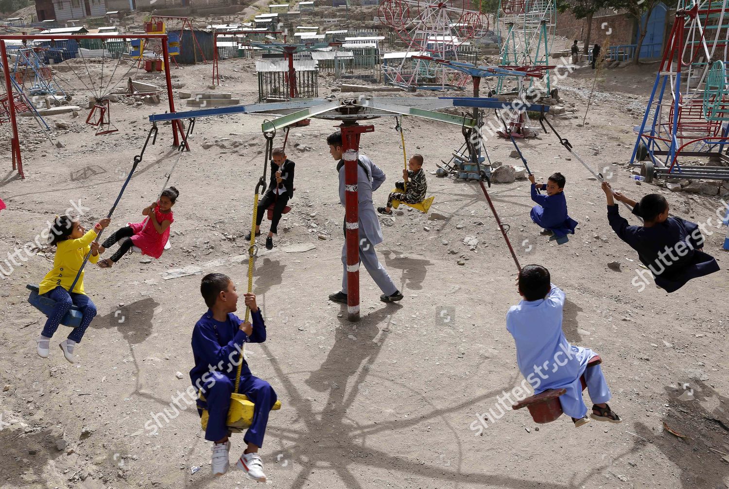 Afghan Children Ride Carousel They Celebrate Editorial Stock Photo ...