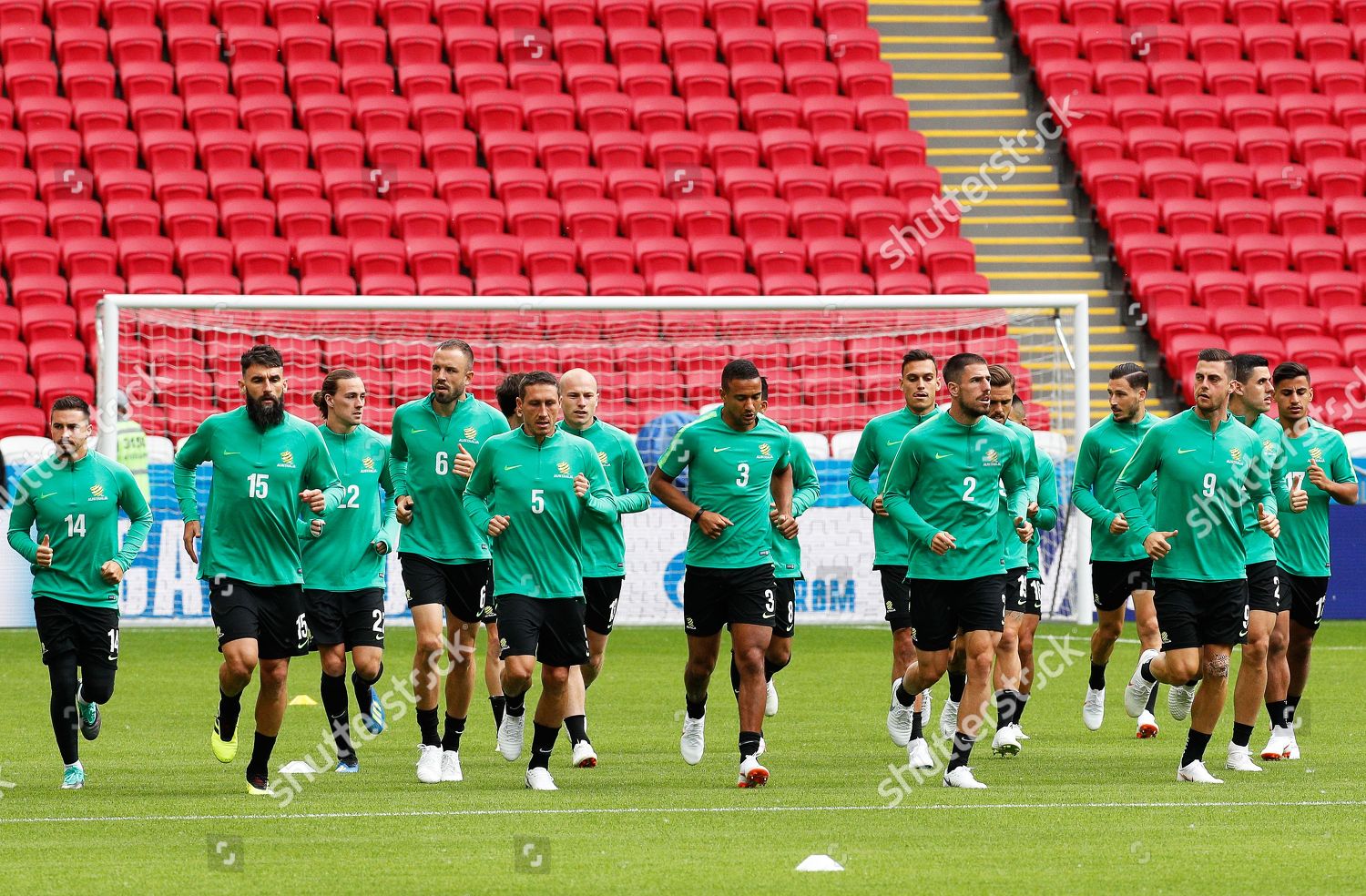 Australian National Soccer Team Players Warm Editorial Stock Photo ...