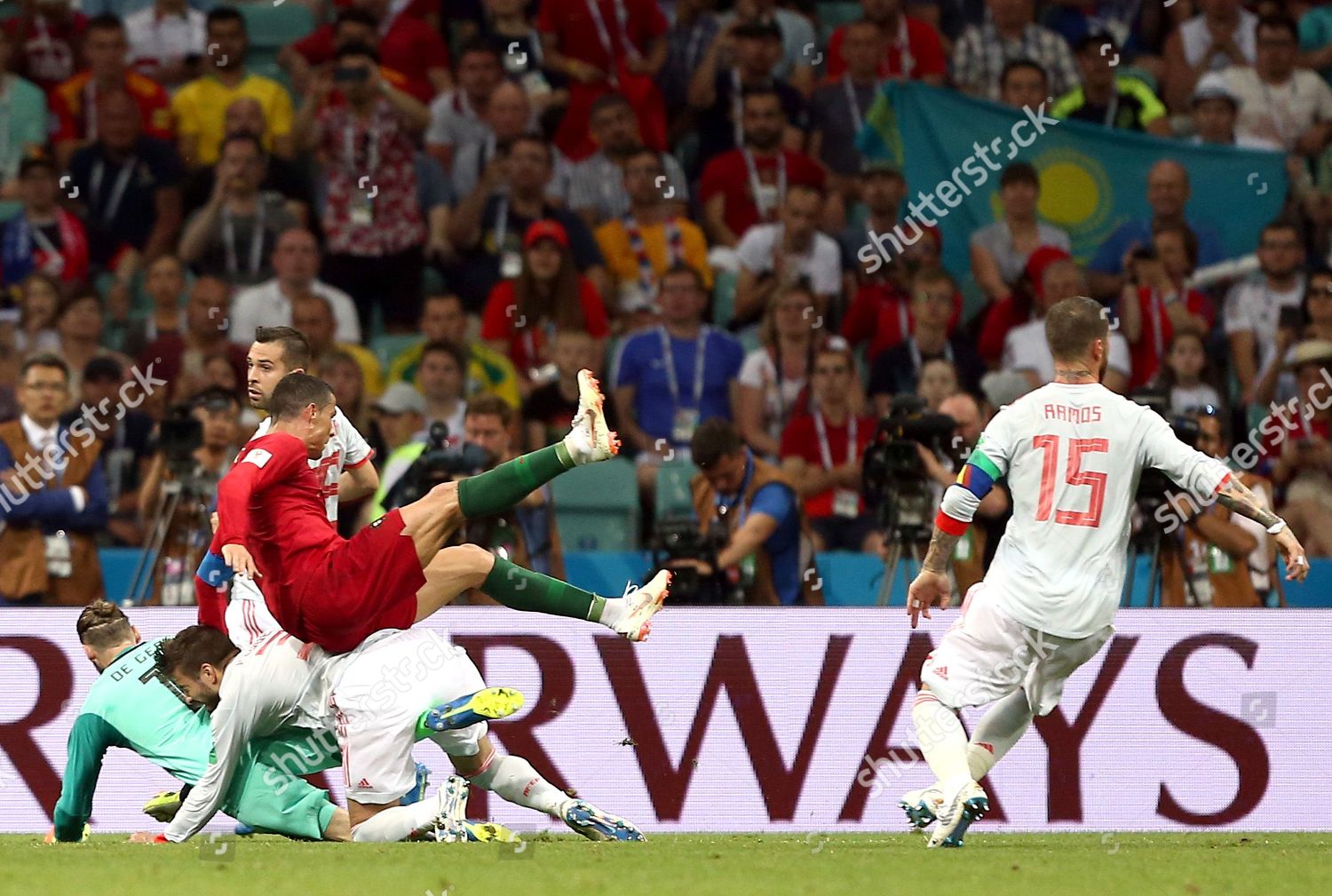 Cristiano Ronaldo Portugal Takes Tackle Gerard Editorial Stock Photo ...