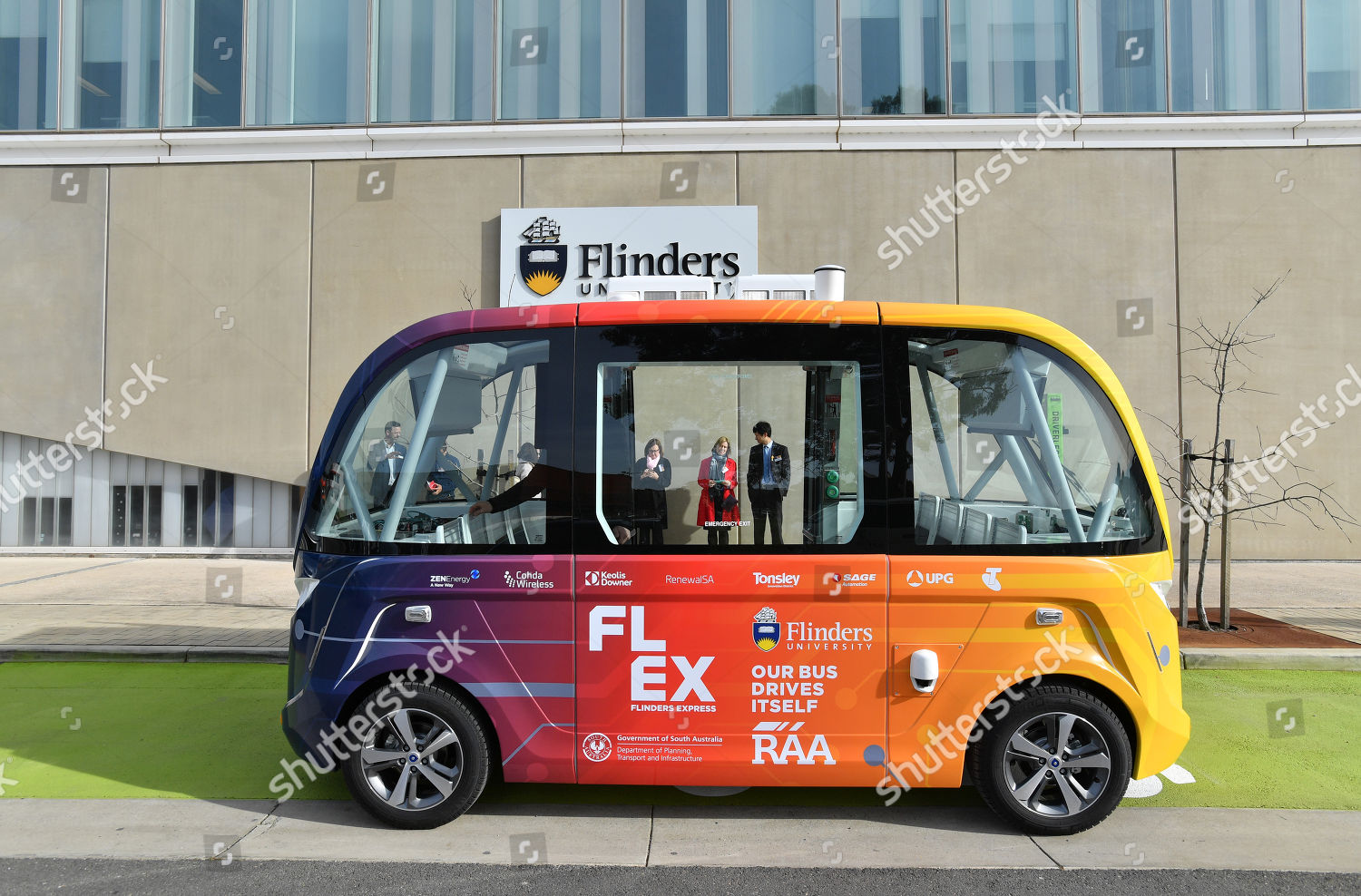 Flex Autonomous Vehicle Sits On Road Editorial Stock Photo - Stock ...
