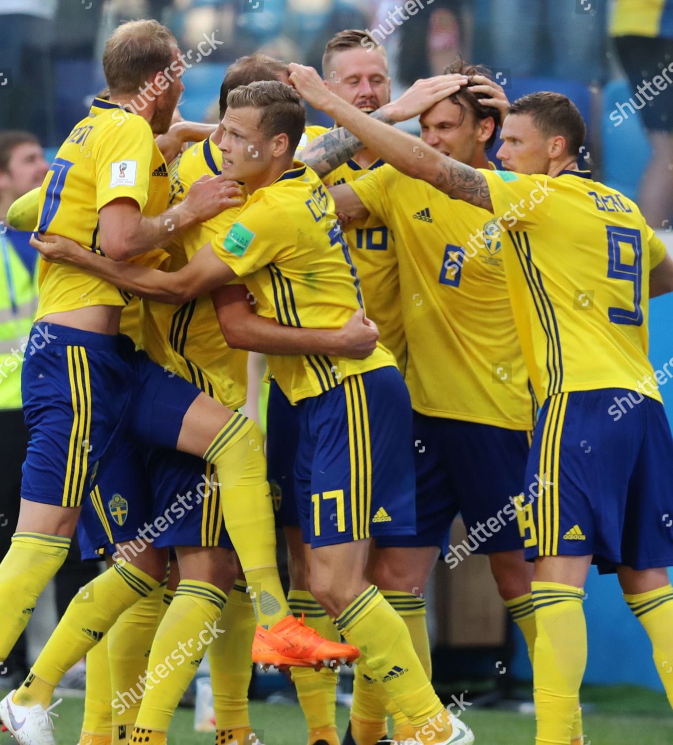 Players Sweden Celebrate Scoring Editorial Stock Photo - Stock Image ...