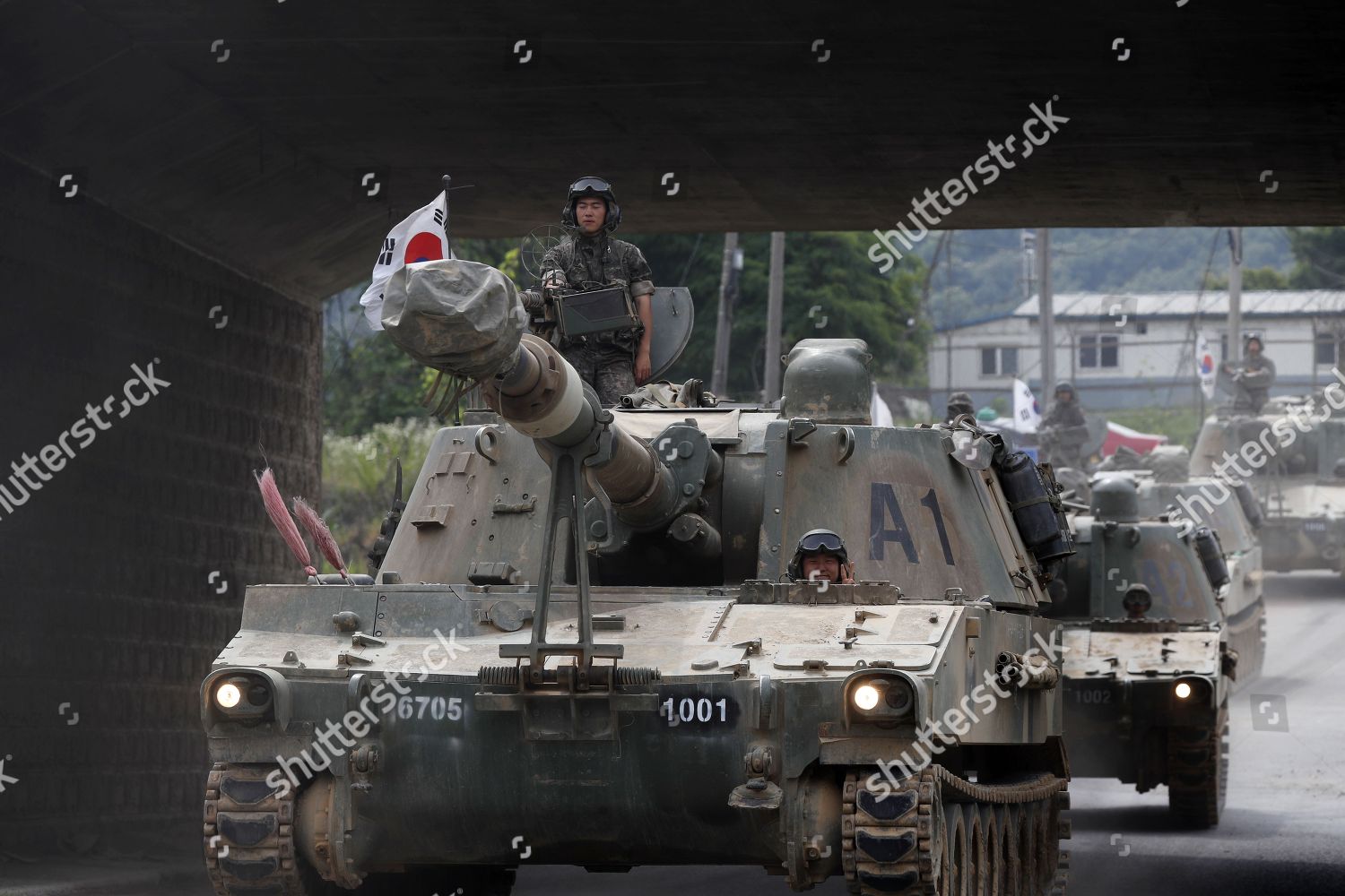 South Korean K55 Selfpropelled Howitzers Artillery Editorial Stock ...