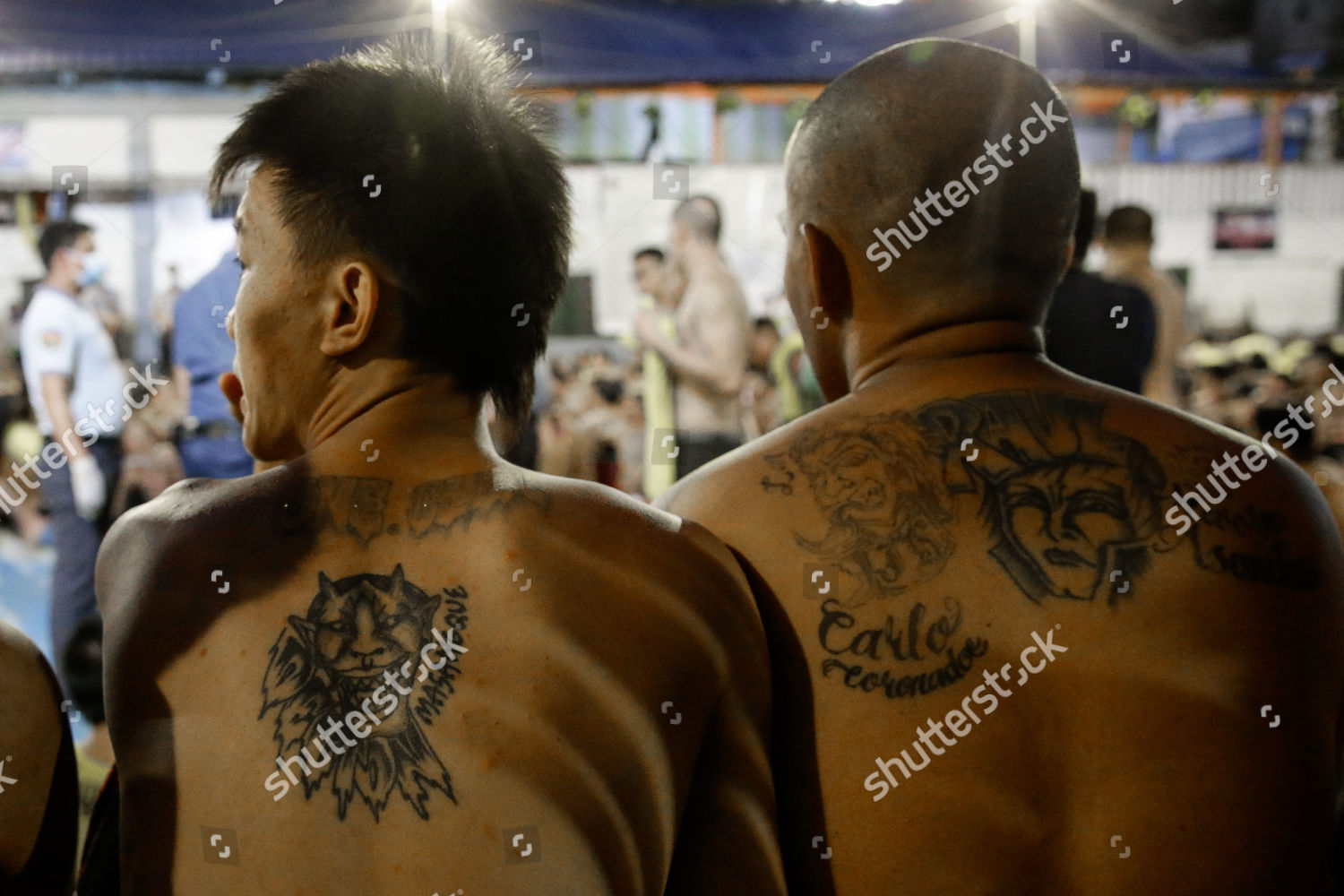 Tattooed Inmates Gather Outside Their Jail Editorial Stock Photo ...